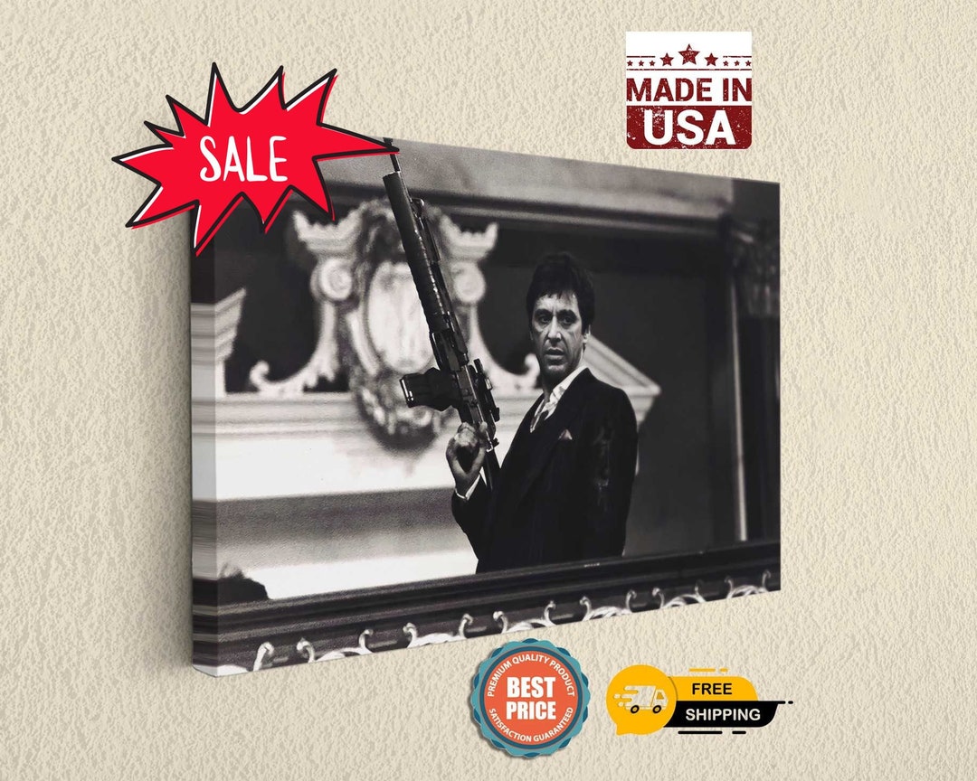 Scarface Tony Montana Say Hello to My Little Friend Canvas Print Large ...