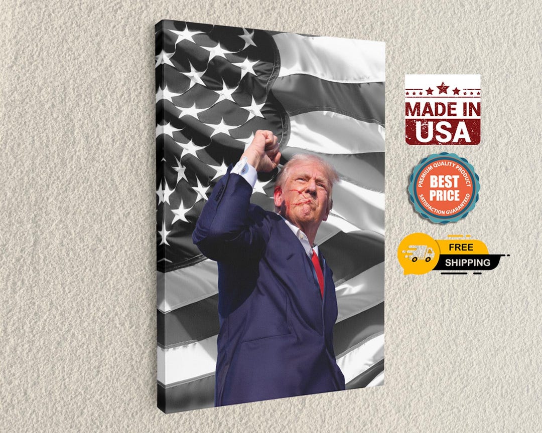 Mr. Donald Trump Color Splash Art Iconic Moment Reproduction on Canvas ...
