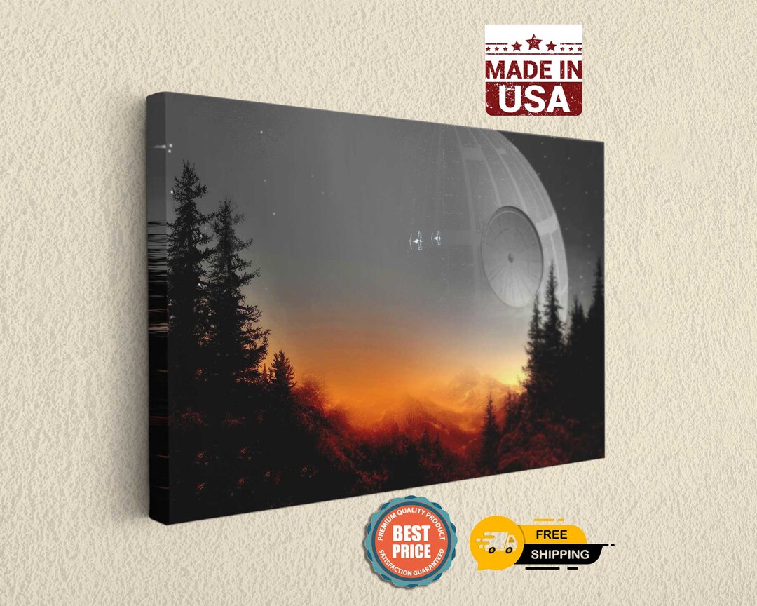 Death Star, Movie Space Wars, Wall Art, Galactic Canvas Print ...