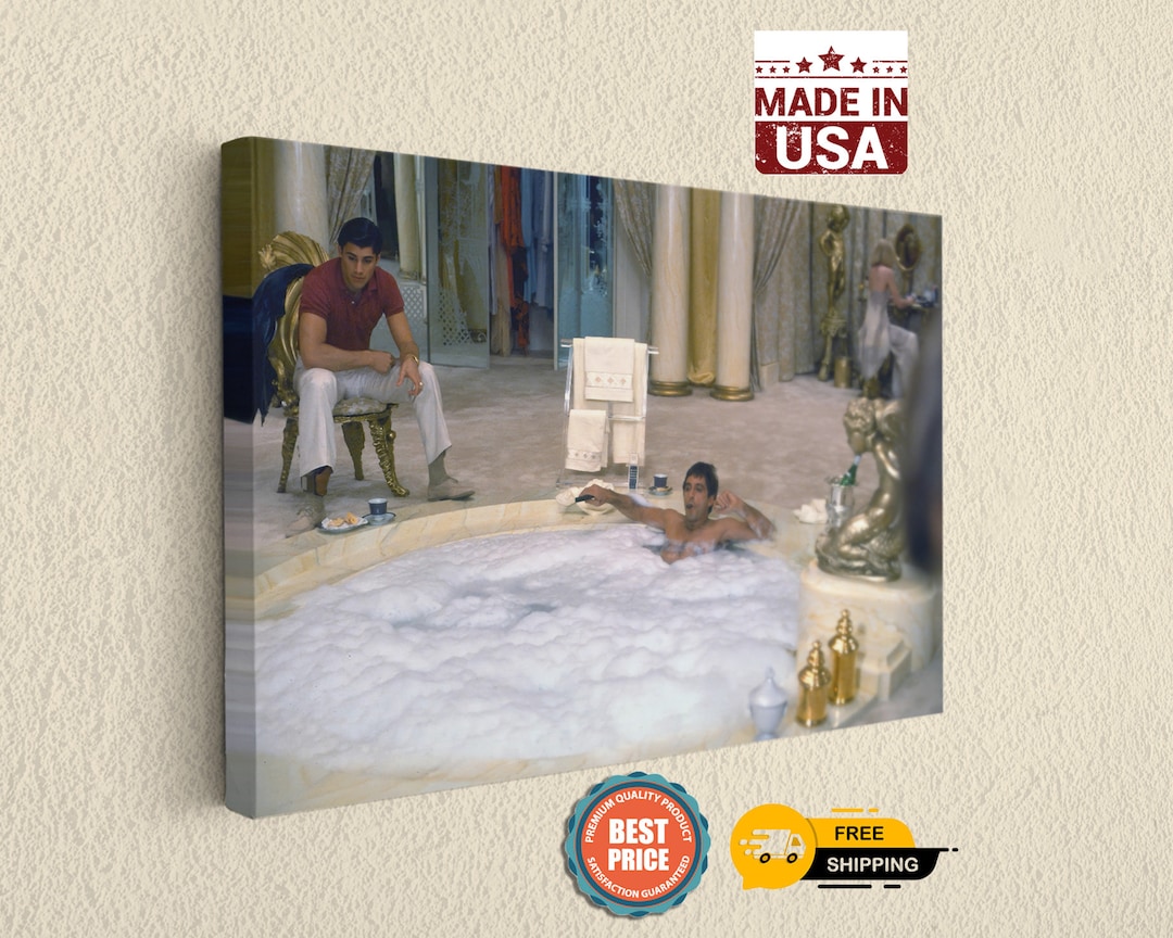 Scarface Bath Scene Luxury Life Canvas Print - Movie Photography Art ...