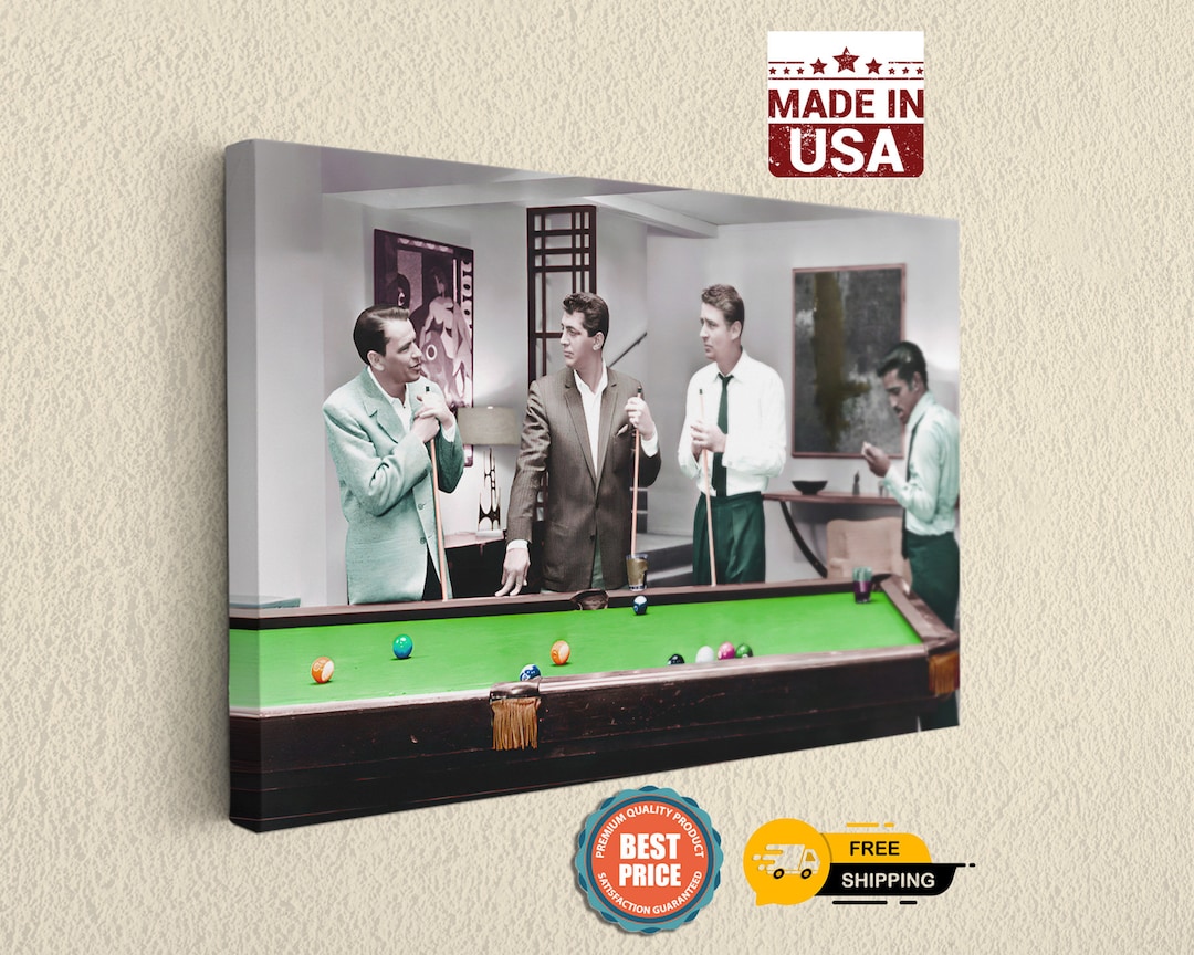 The Rat Pack Playing Pool Colorized Version Movie Photography Art A ...