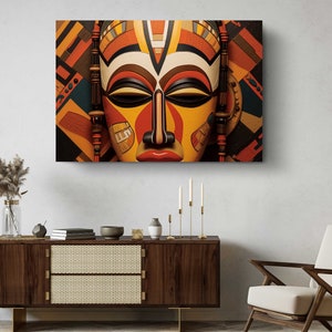 African Mask Old Relic Wall Art Classic Africa Art Canvas Print Fine ...