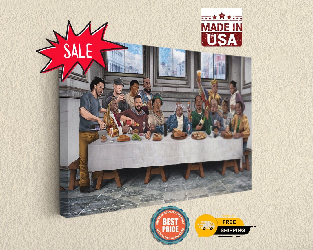 Hip-hop Icons Last Supper Canvas | Original Modern Music Legends Wall ...