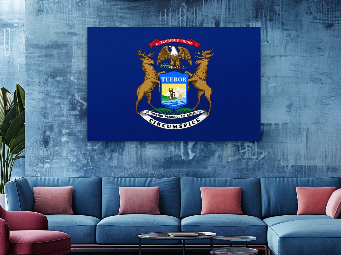 Flag of Michigan Wall Art Canvas Print Fine Art Photography, Art Canvas ...