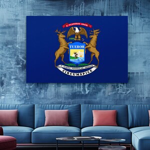 Flag of Michigan Wall Art Canvas Print Fine Art Photography, Art Canvas ...