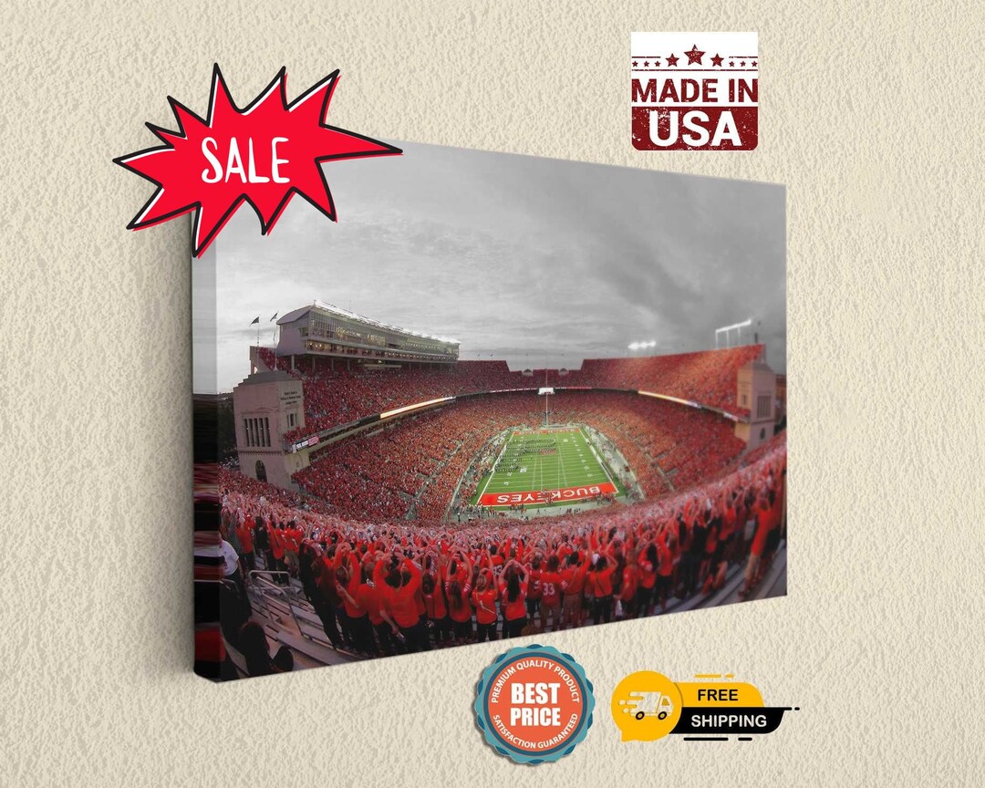 Ohio Football Stadium Canvas – College Game Day Wall Art, Handcrafted ...