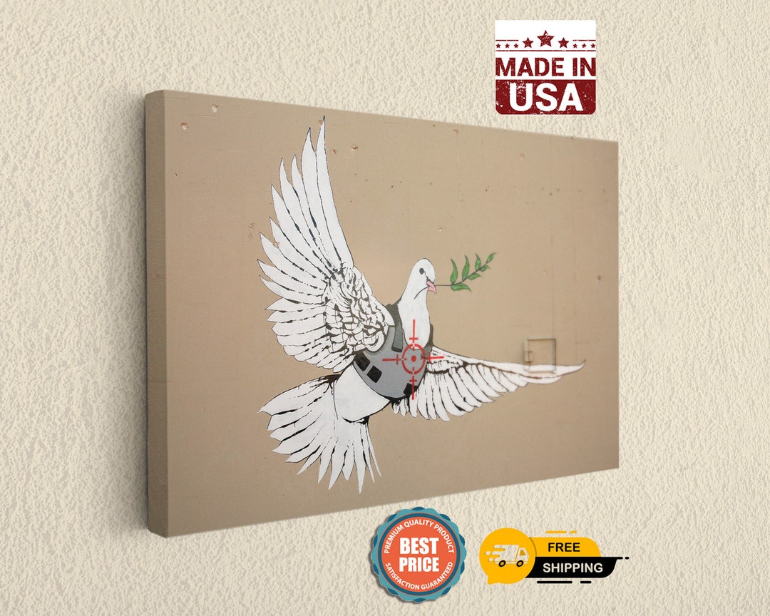Dove of Peace by Banksy Street Art on Canvas Print - Home Decor ...