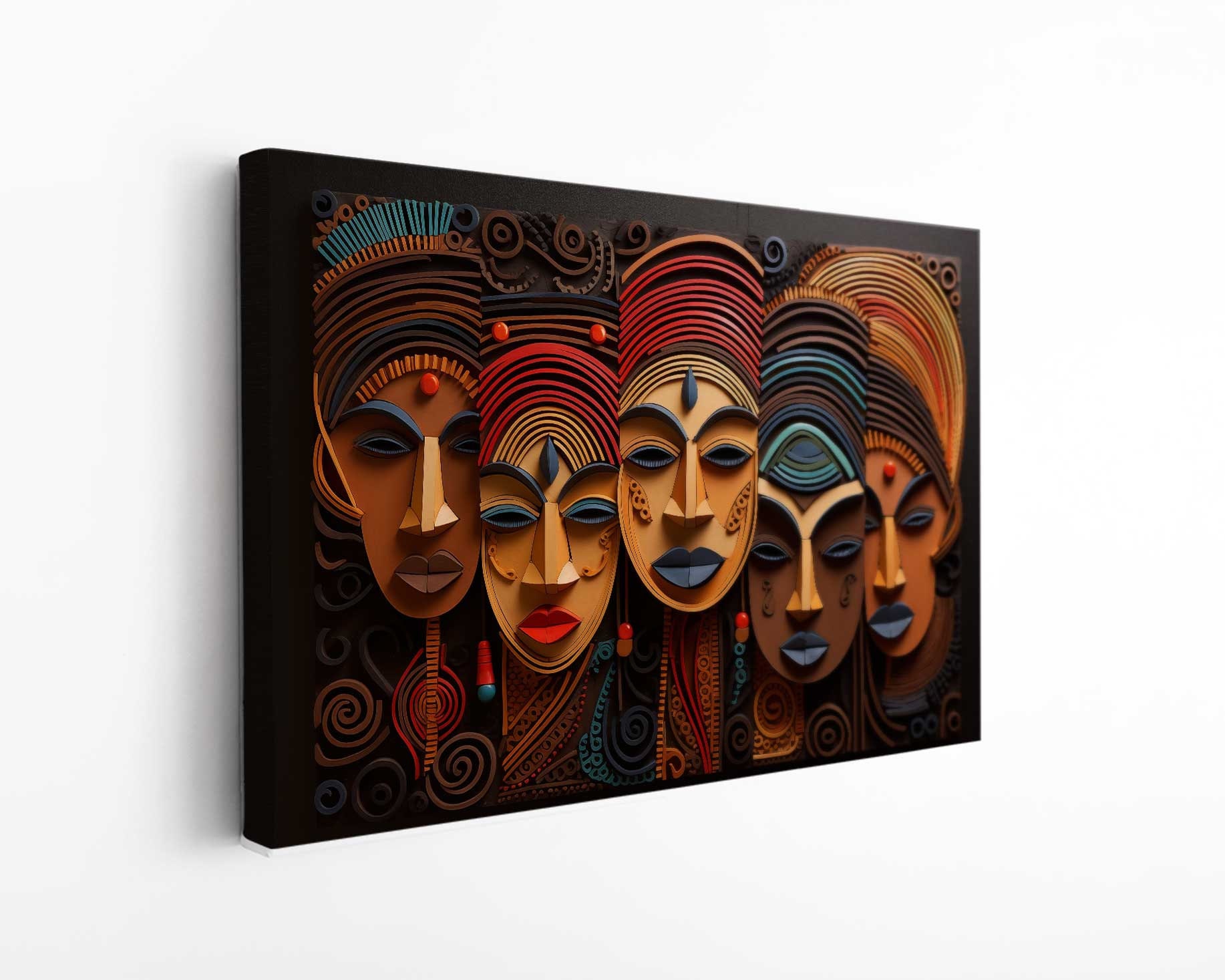 African Masks Abstract Wall Art Classic Africa Art Canvas Print Fine ...