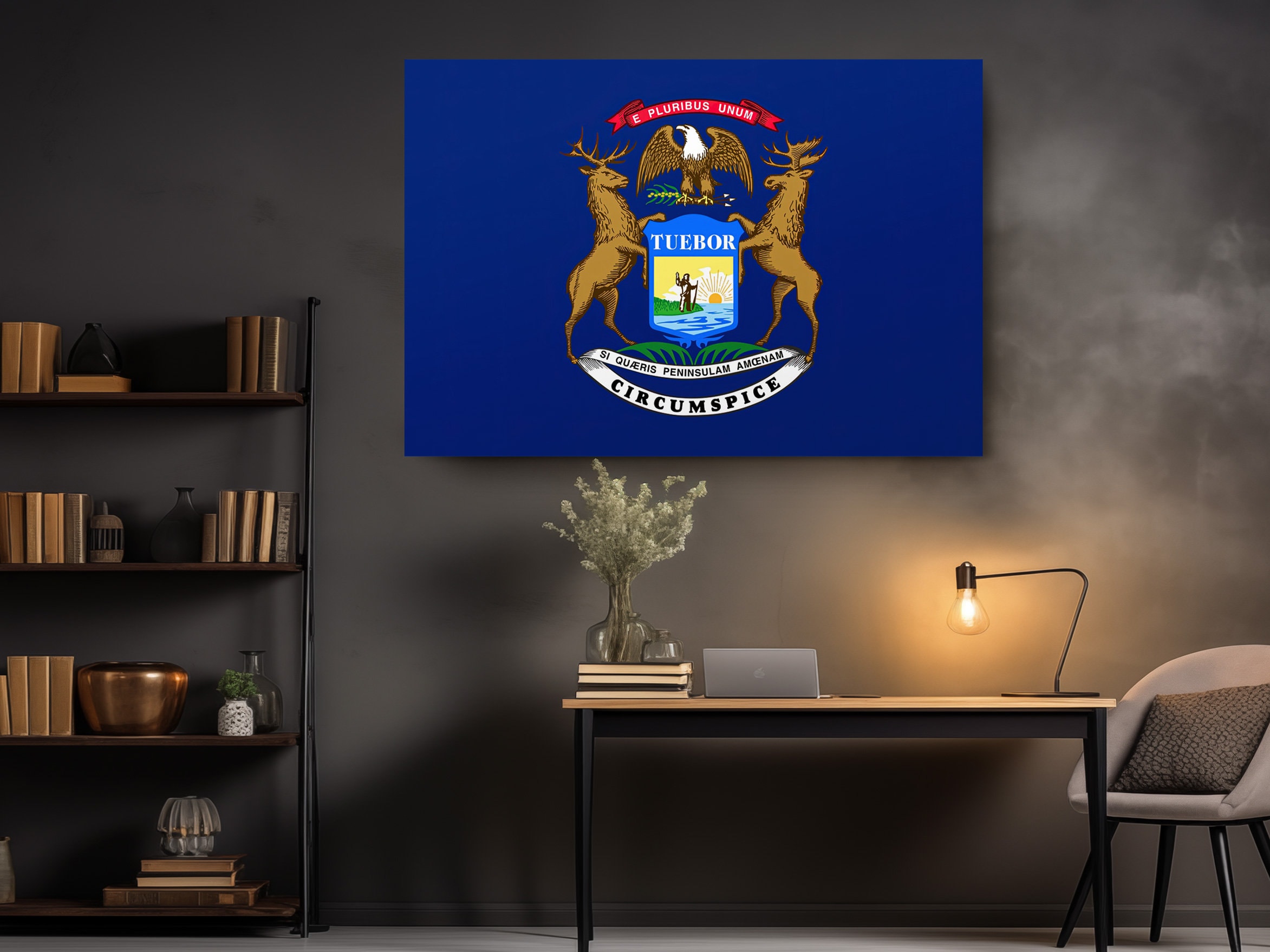 Flag of Michigan Wall Art Canvas Print Fine Art Photography, Art Canvas ...