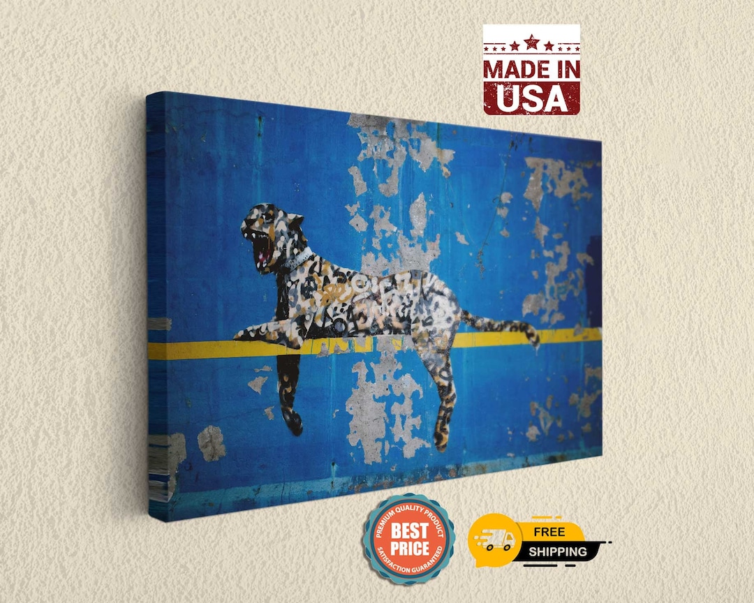 Bronx Zoo Leopard Street Art Canvas, NYC Urban Graffiti Wall Decor ...
