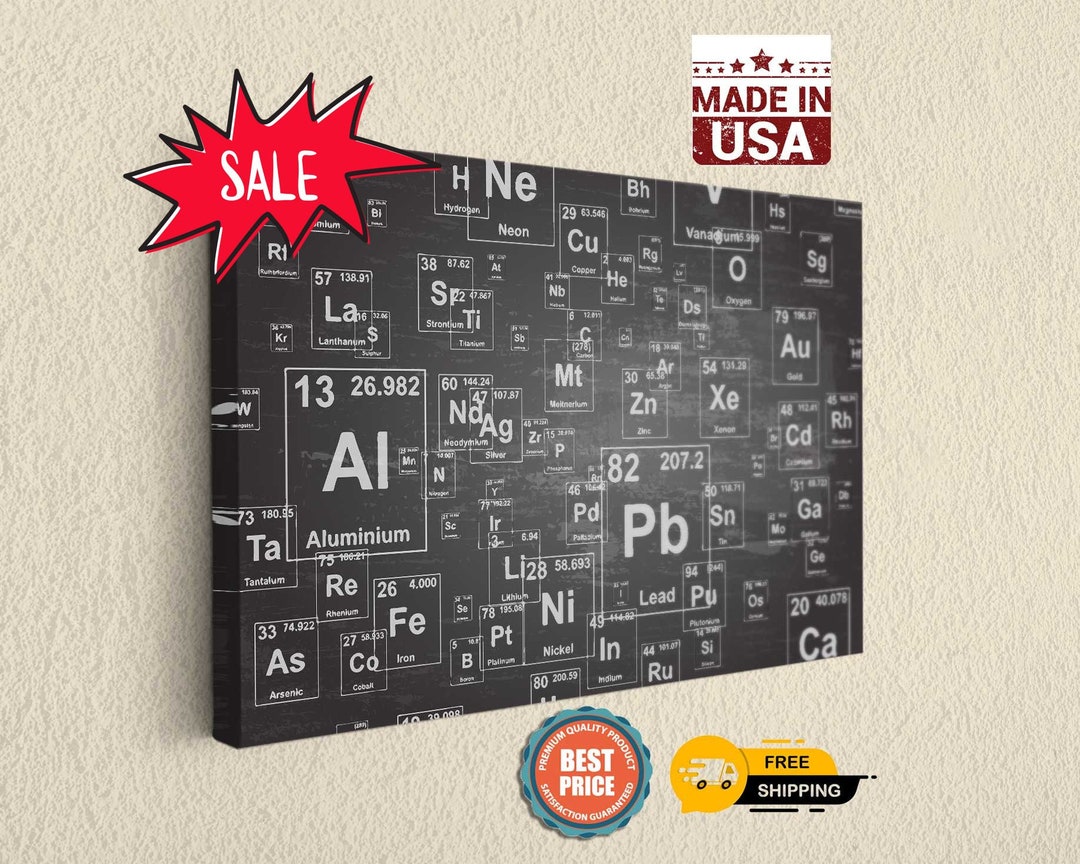 Periodic Table Elements on Canvas Art, Chemistry Canvas Printing ...