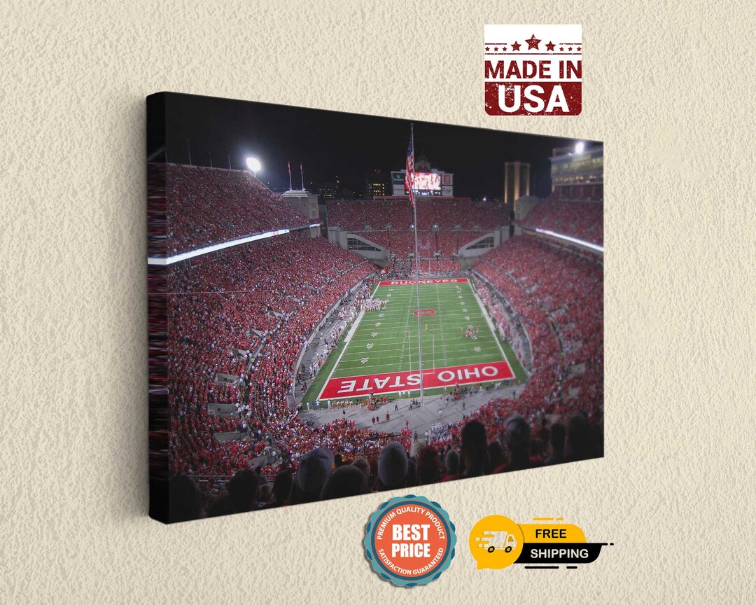 Columbus Football Team Stadium Canvas Art Print, College Sports Wall ...