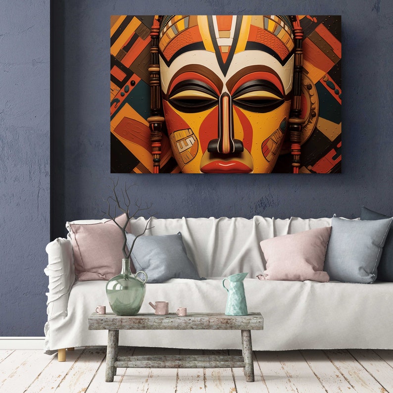 African Mask Old Relic Wall Art Classic Africa Art Canvas Print Fine ...