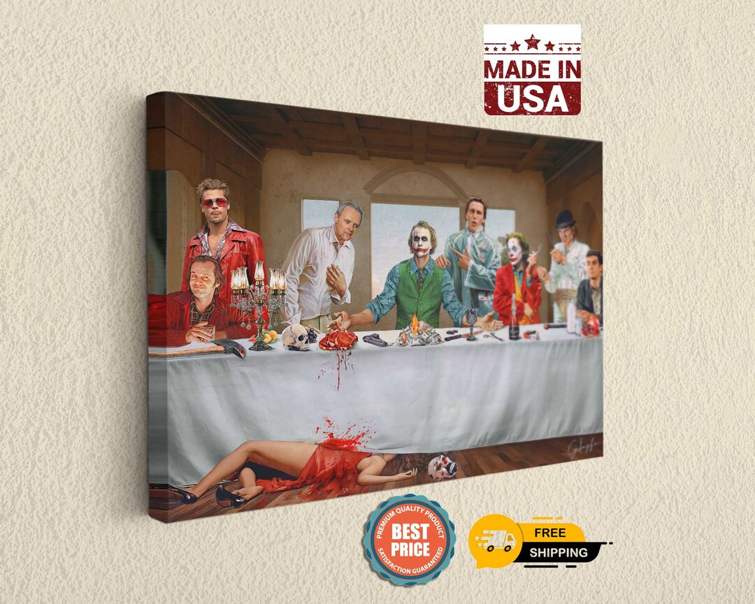 Psychos at Last Supper License Art by Gedofx Canvas Artwork Cult Movie ...