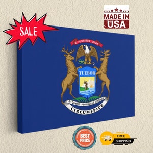 Flag of Michigan Wall Art Canvas Print Fine Art Photography, Art Canvas ...