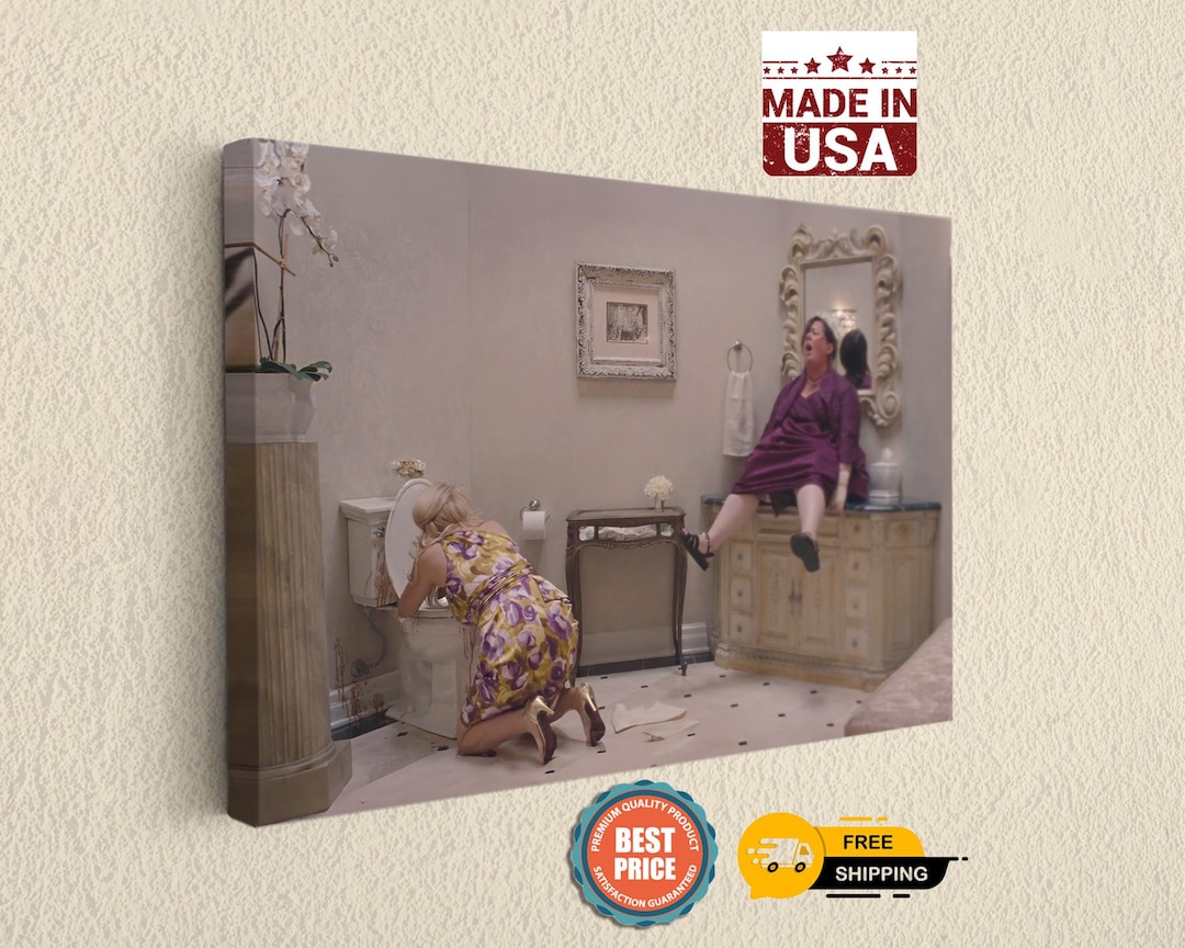 Hilarious Bathroom Scene Canvas – Inspired by Classic Comedy Film ...