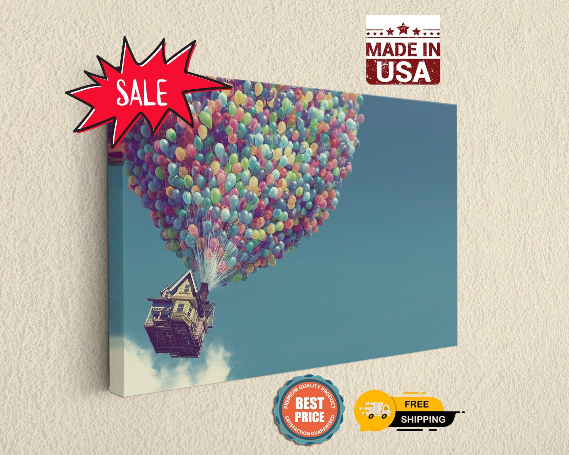Carl Fredricksen, up Movie Wall Art Canvas Print Fine Art Photography ...