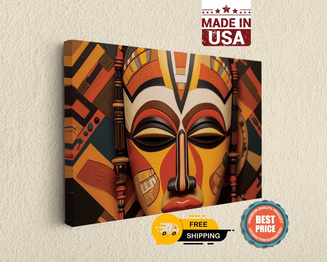 African Mask Old Relic Wall Art Classic Africa Art Canvas Print Fine ...