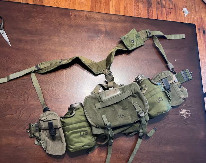 US Military 782 Gear "h" Harness and Belt With Buttpack, Canteen With ...