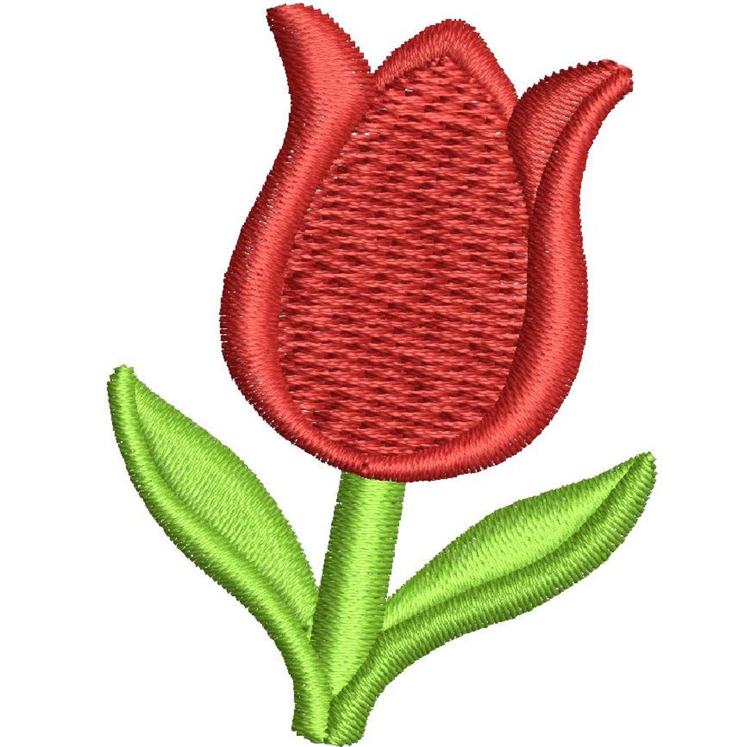 Red Tulip Machine Embroidery Design, Includes Size for Caps – Instant ...