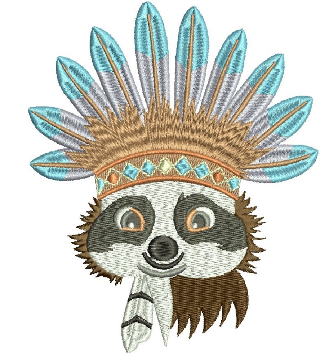 Raccoon Machine Embroidery Design, This is Not a Real Product, These ...