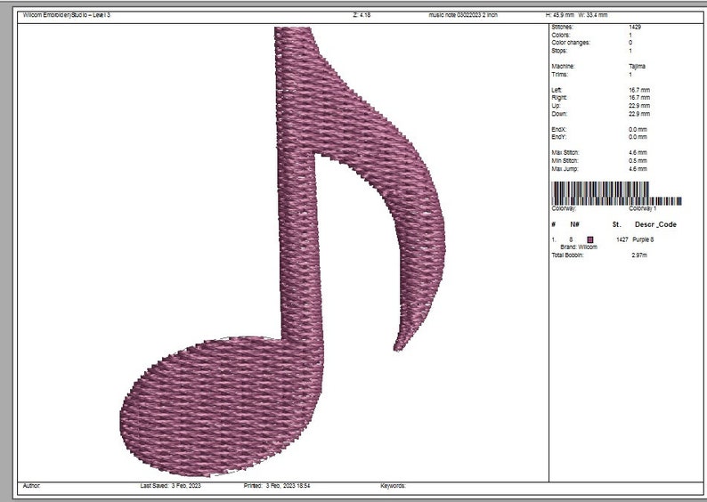 Music Note Machine Embroidery Design This is Not a Real - Etsy