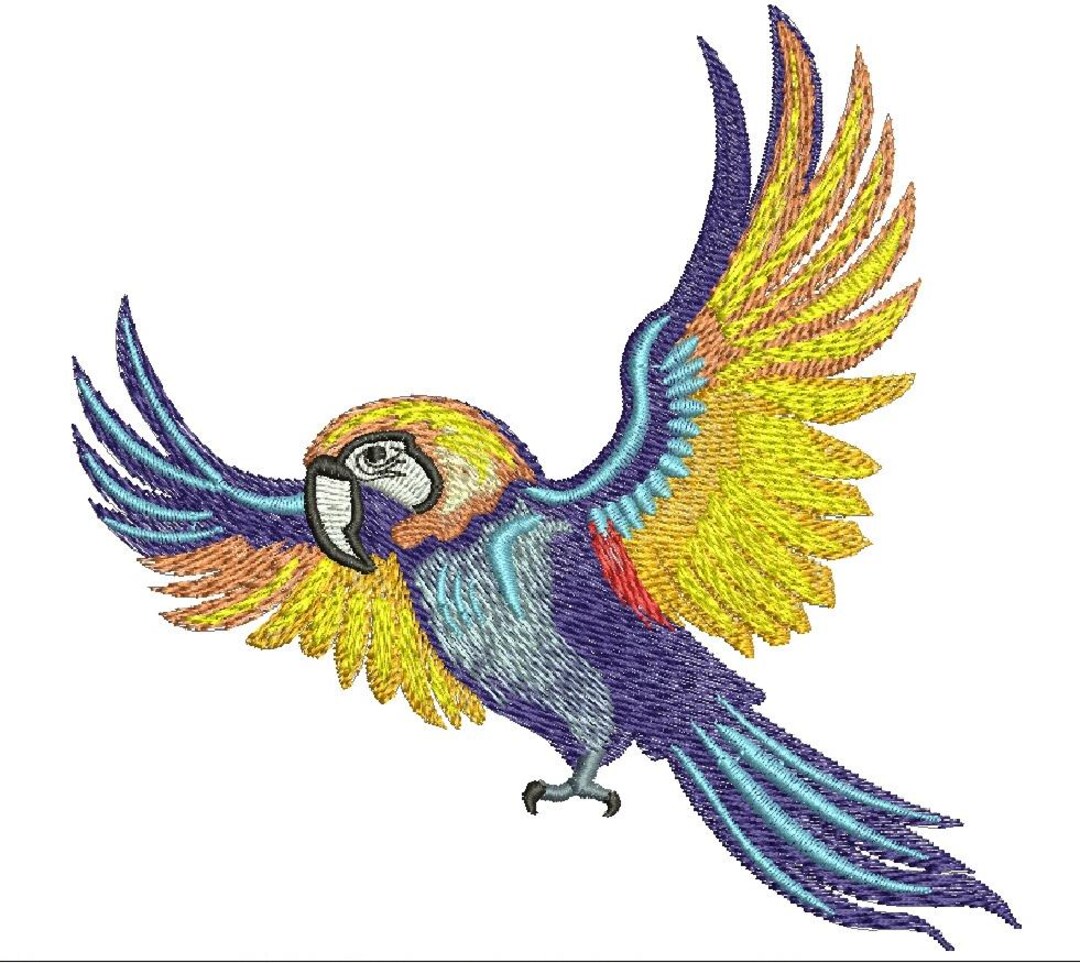 Tropical Parrot Machine Embroidery Design, This is Not a Real Product ...