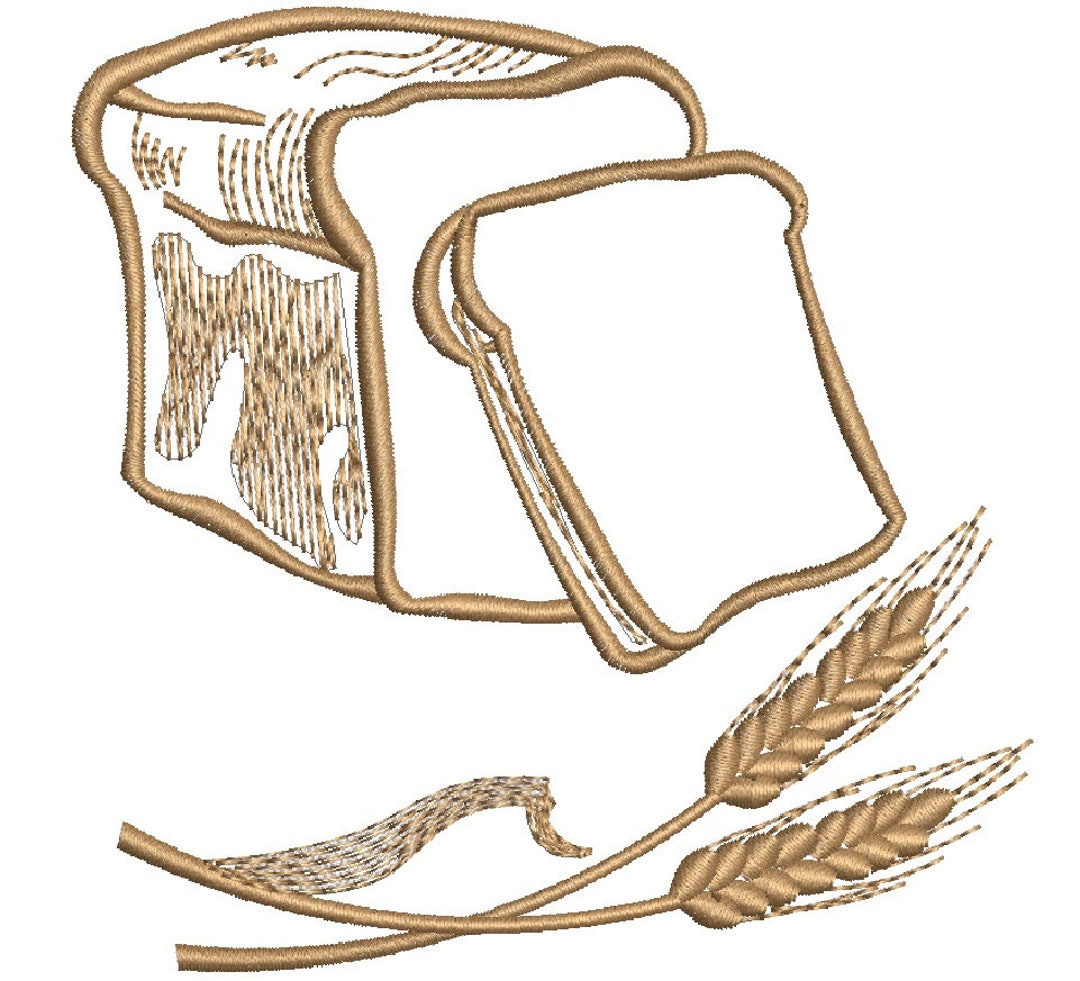 Bread and Ears of Wheat Machine Embroidery Design, This is Not a Real ...