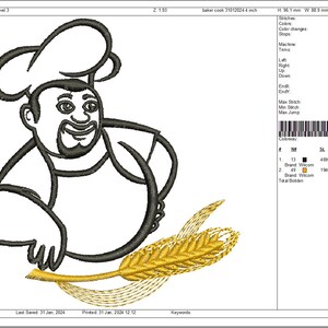 Baker Cook and Wheat Machine Embroidery Design, This is Not a Real ...
