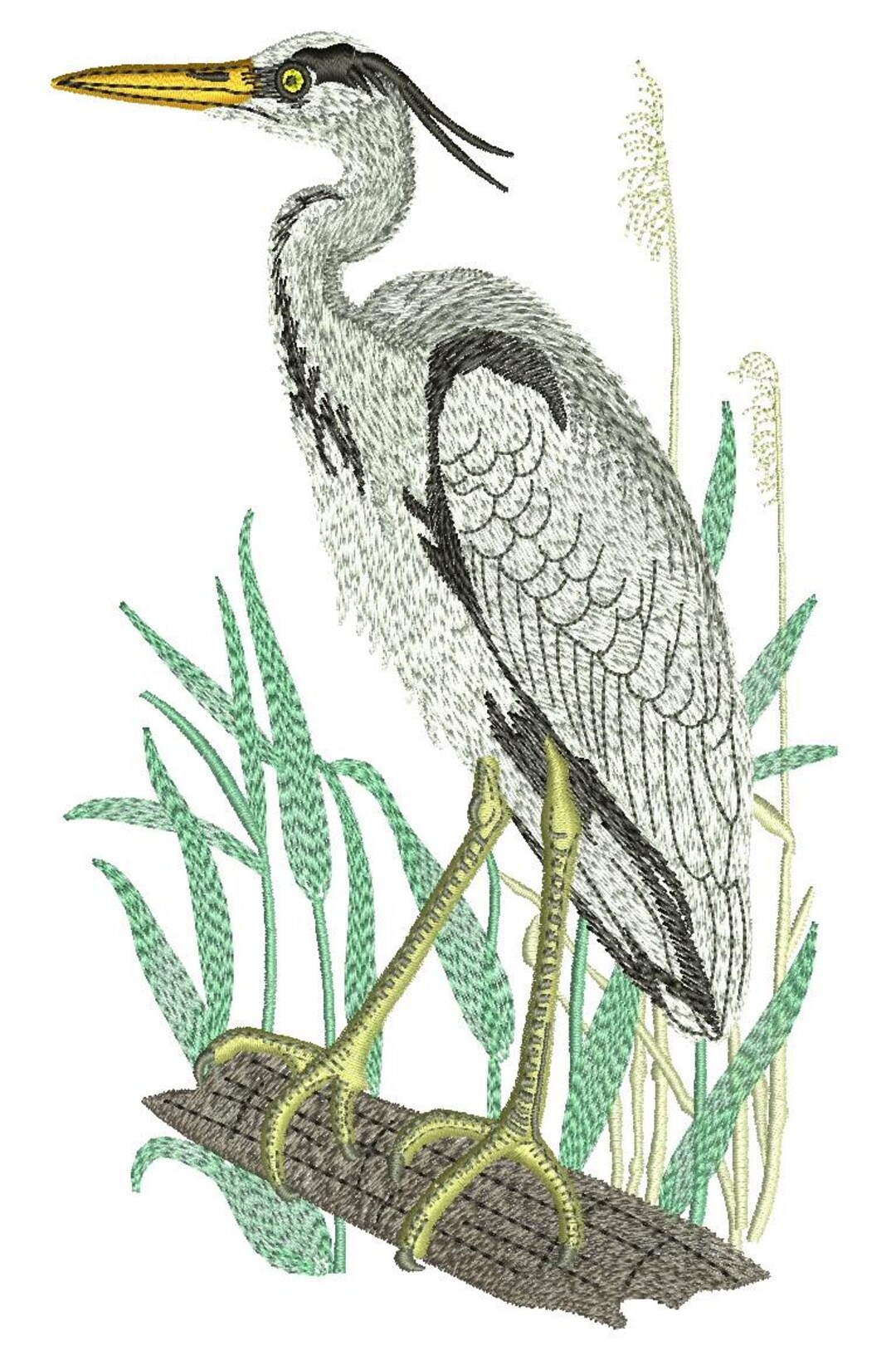 White Heron Machine Embroidery Design, This is Not a Real Product ...