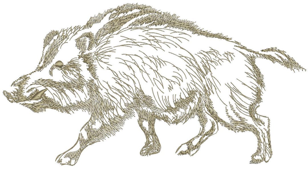 Wild Boar Machine Embroidery Design, This is Not a Real Product, These ...