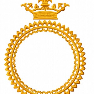 Crown, Round Frame for Monogram, Letters Not Included Machine ...