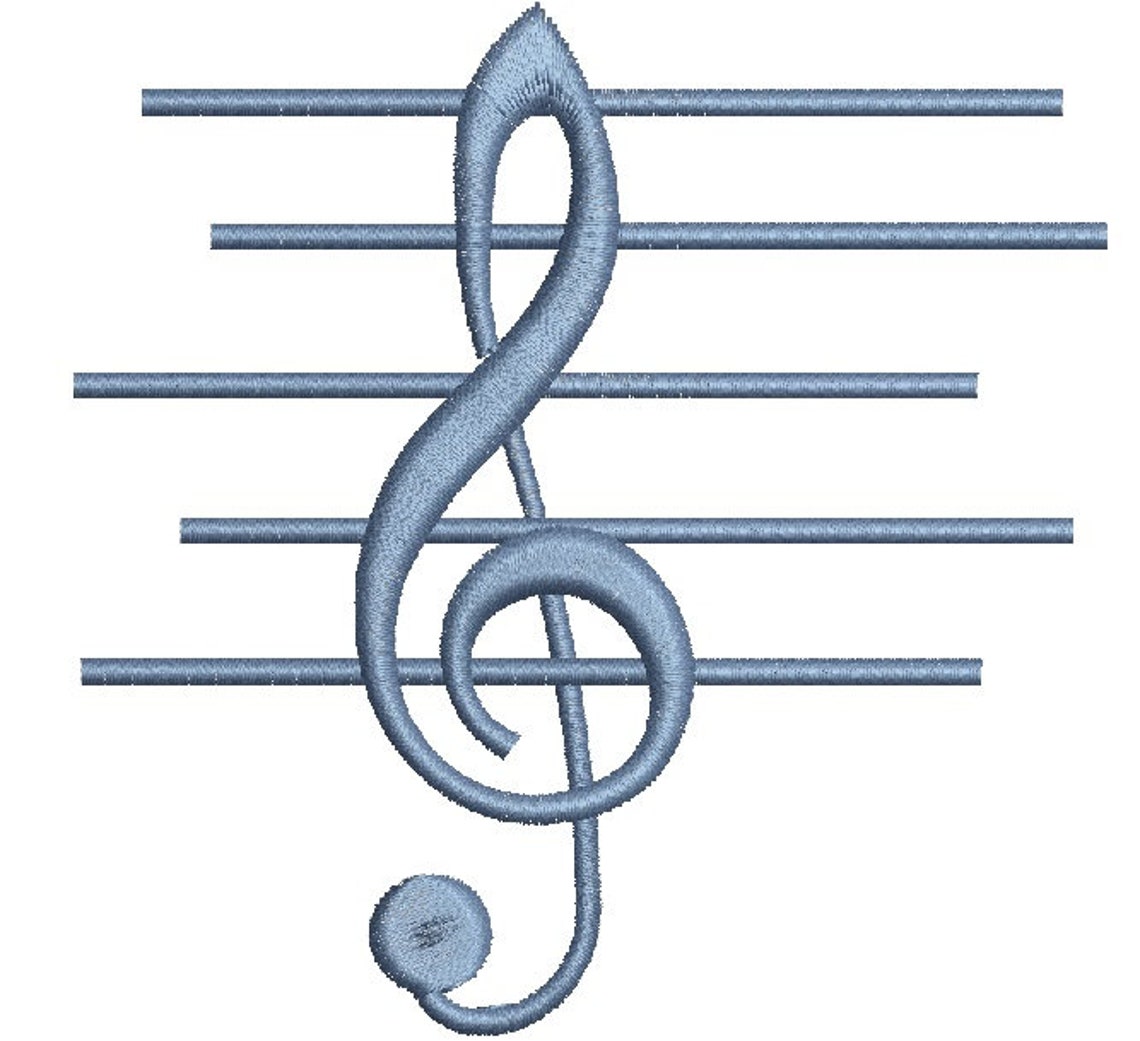 Treble Clef Machine Embroidery Design, This is Not a Real Product ...