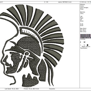 Antique Greek Roman Warrior Machine Embroidery Design, This is Not a ...