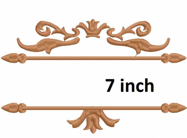 Curly Border for Monogram or Name Machine Embroidery Design - Etsy