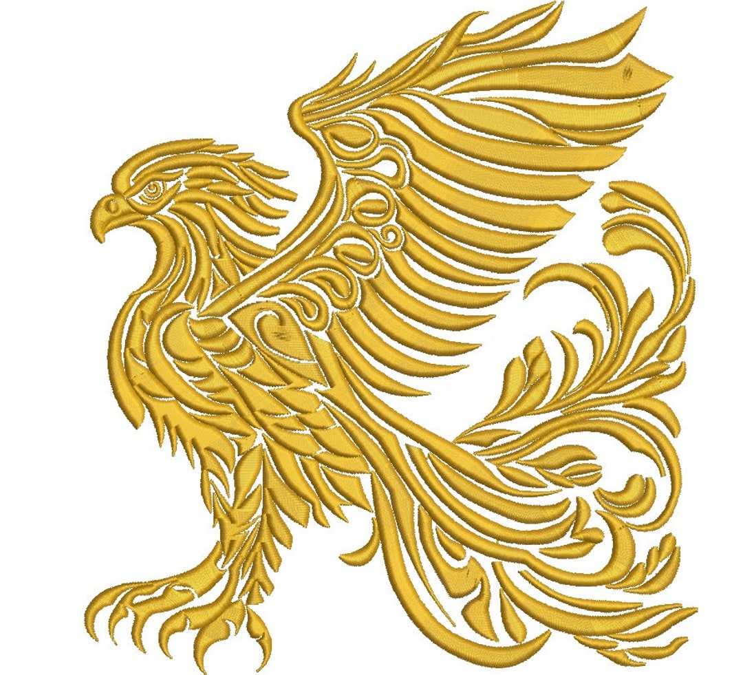 Fire Bird, Golden Phoenix, Eagle Machine Embroidery Design, This is Not ...