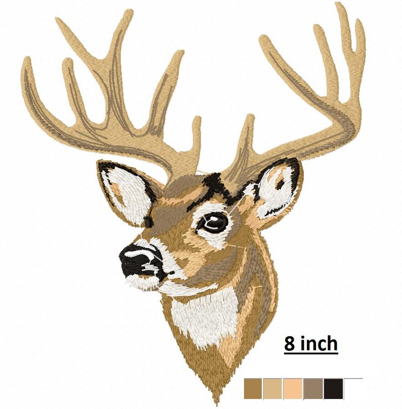 Whitetail Buck Deer Head Machine Embroidery Design, This is Not a Real ...