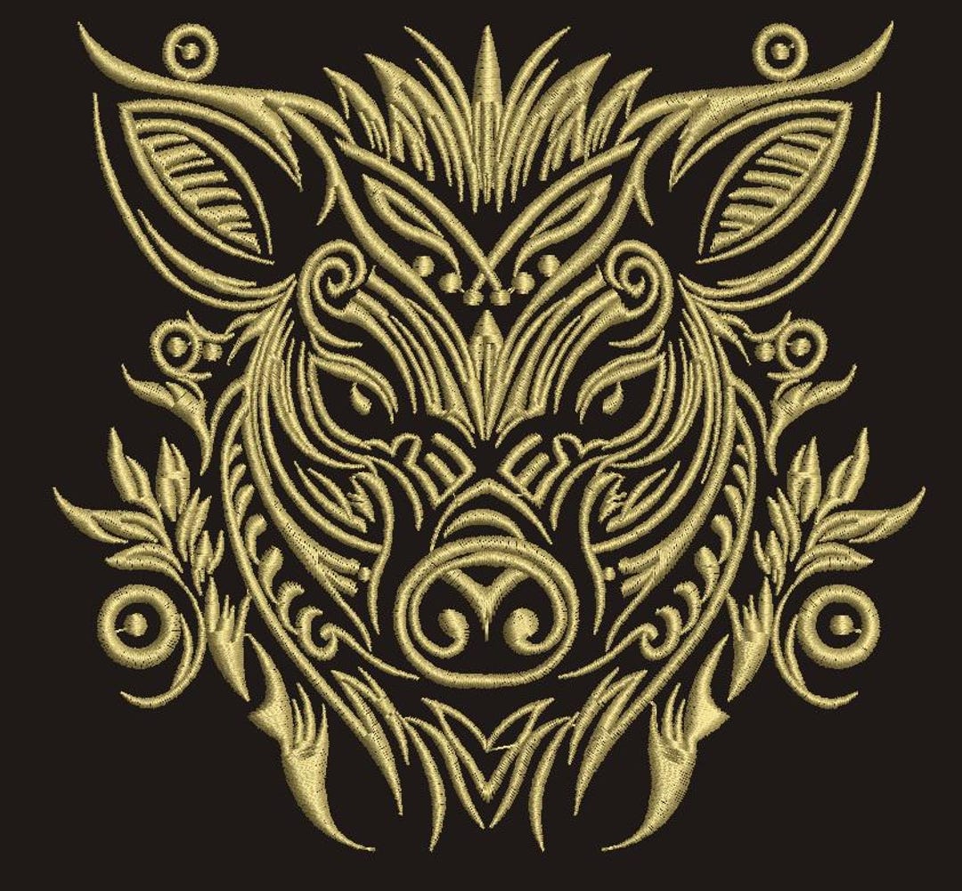 Tribal Boar Machine Embroidery Design, This is Not a Real Product ...