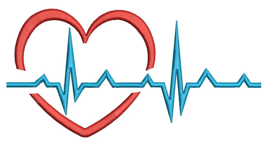 Heart and Pulse Machine Embroidery Design, This is Not a Real Product ...