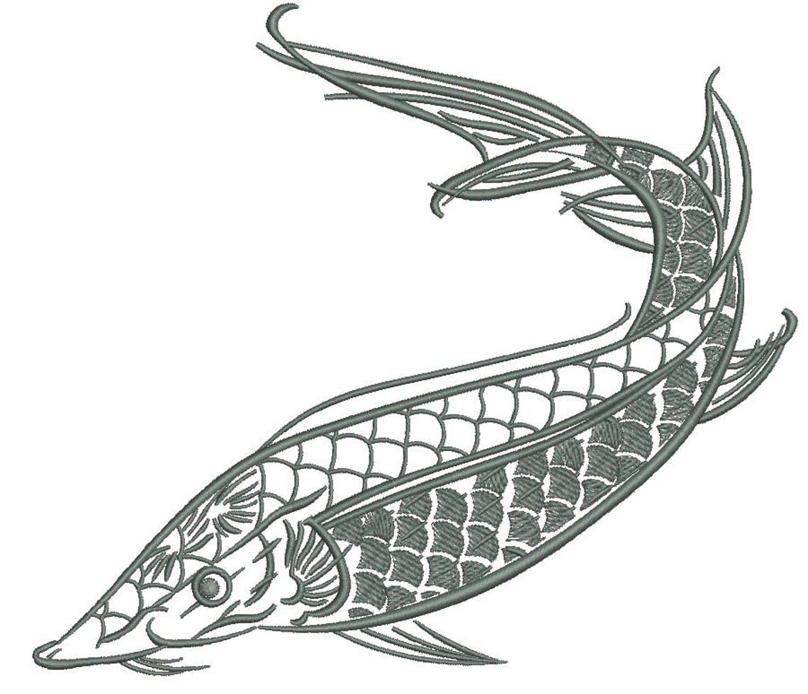 Sturgeon Machine Embroidery Design - Etsy