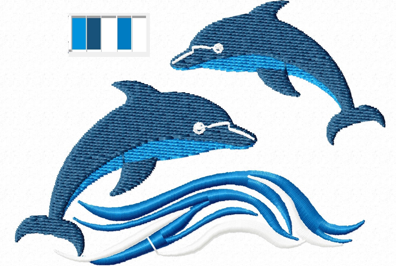 Dolphin and Waves Machine Embroidery Design This is Not a - Etsy
