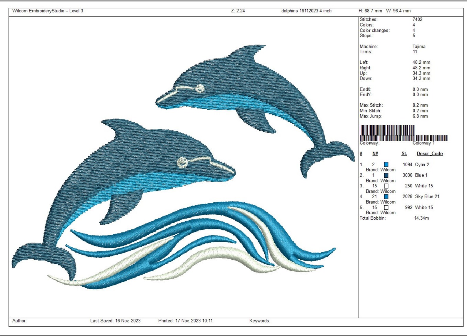 Dolphin and Waves Machine Embroidery Design This is Not a - Etsy