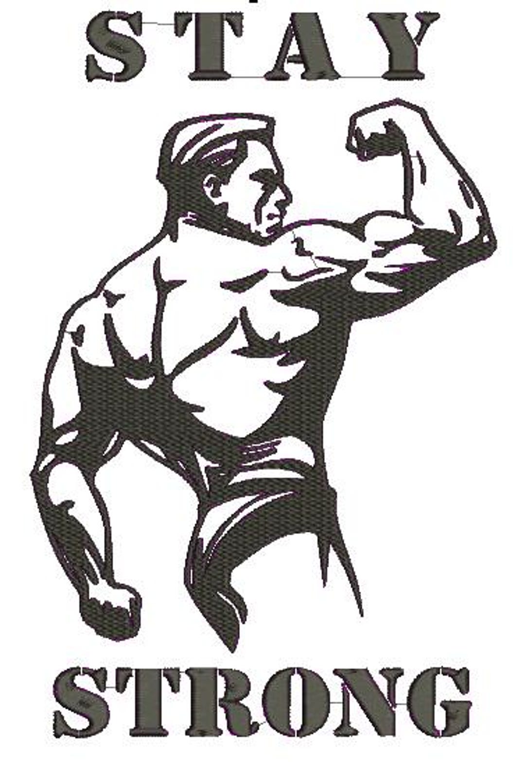 Body Builder Machine Embroidery Design, This is Not a Real Product ...