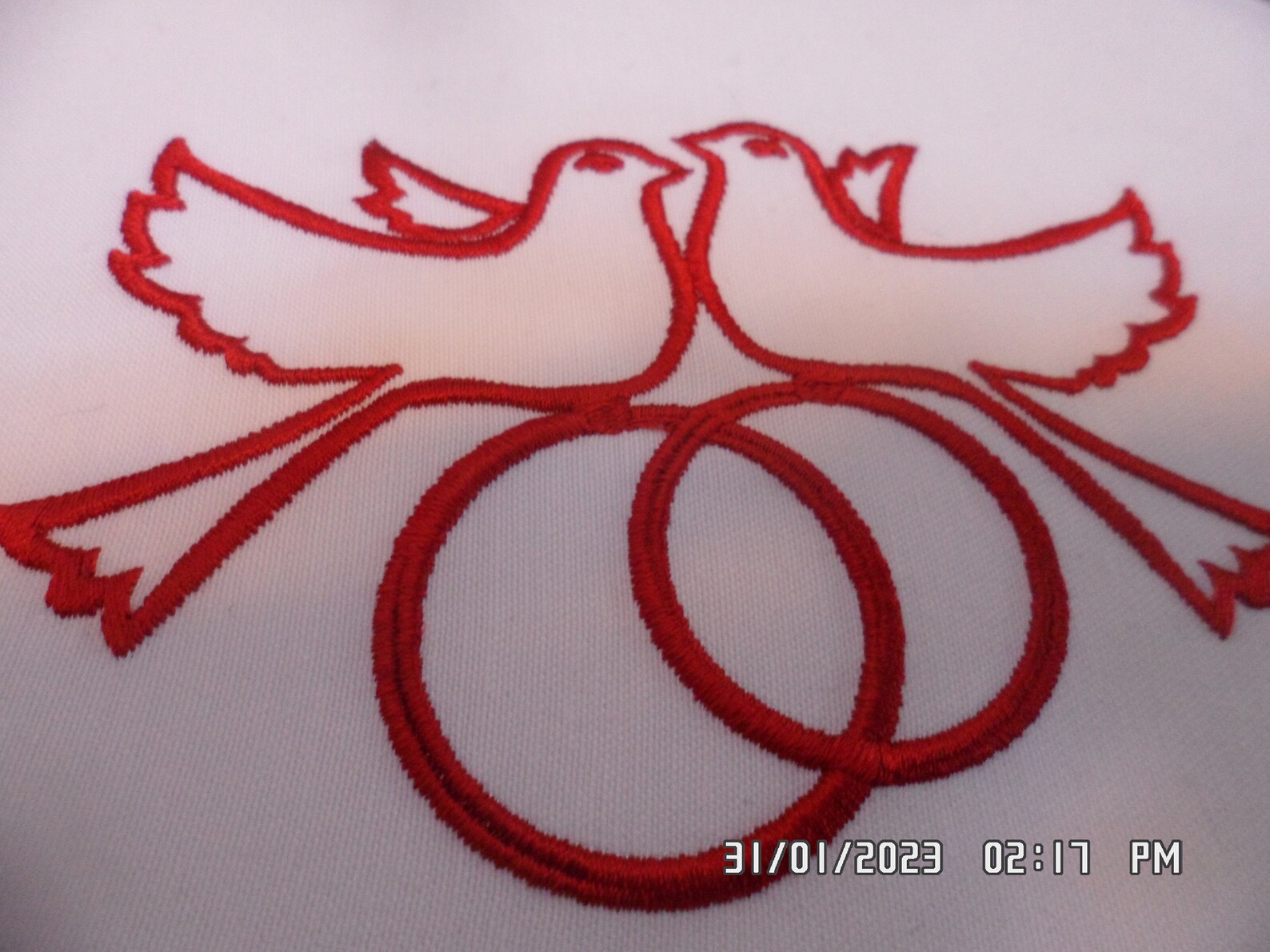 Dove Embroidery Pigeons Wedding, Wedding Rings Machine Embroidery ...