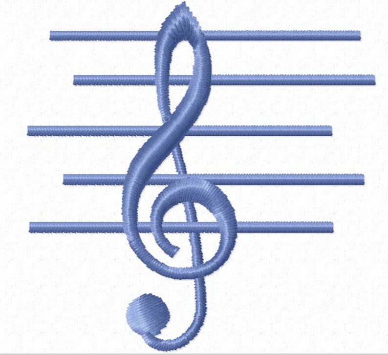 Treble Clef Machine Embroidery Design, This is Not a Real Product ...