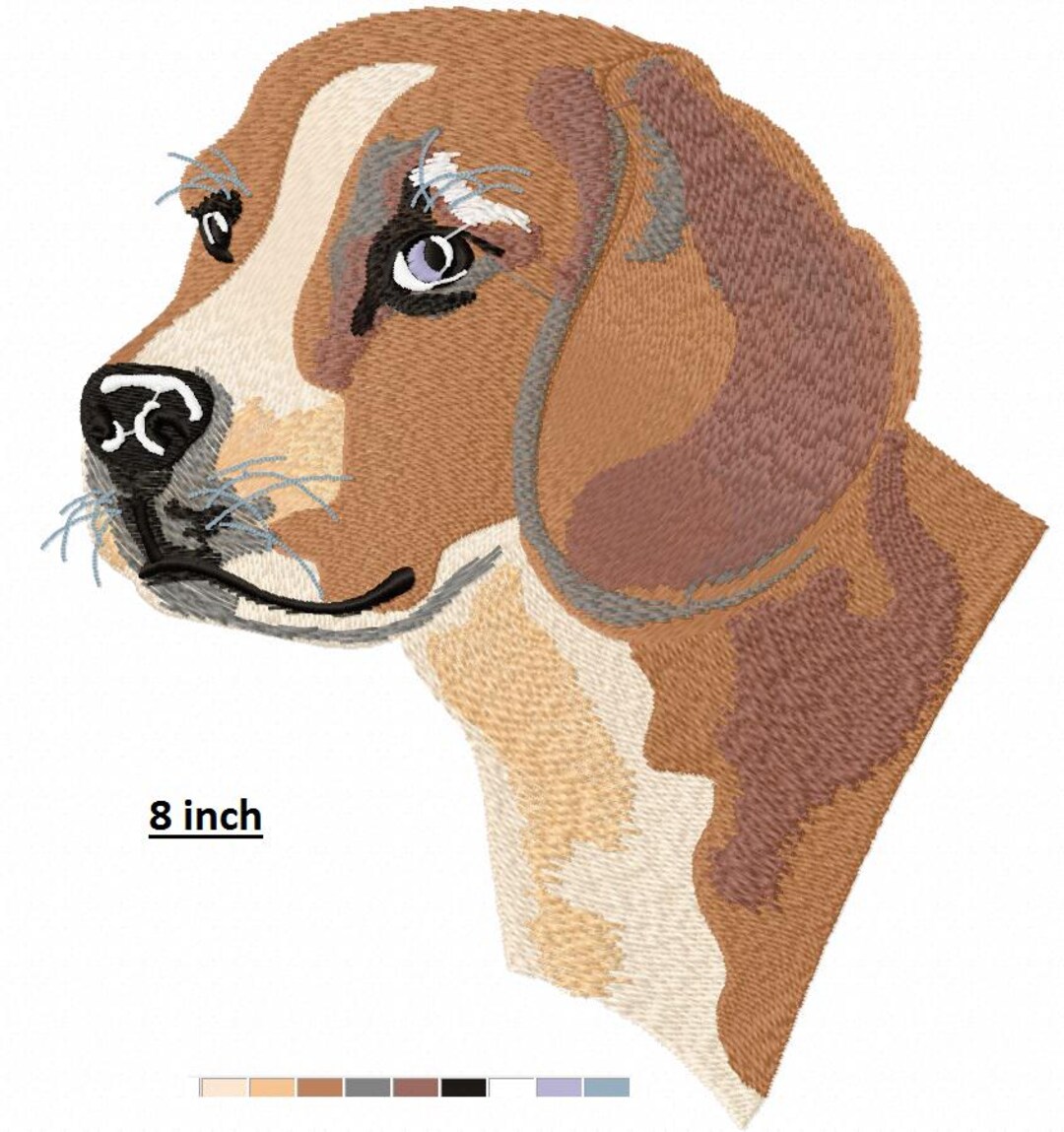 Beagle Dog Machine Embroidery Design, This is Not a Real Product, These ...
