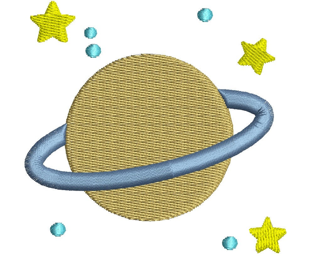 Planet Saturn Machine Embroidery Design, This is Not a Real Product ...