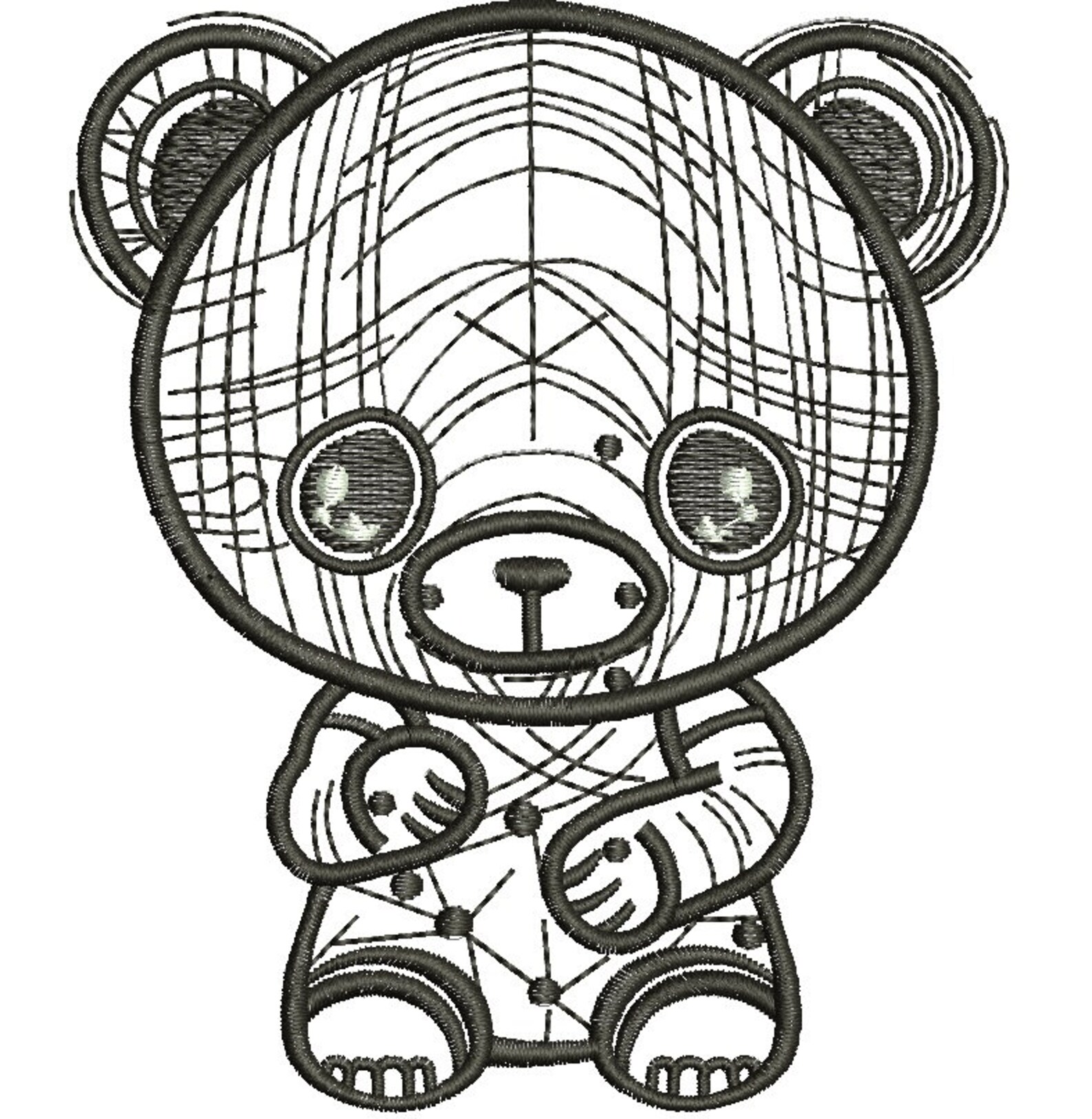 Bear Kawaii Style Machine Embroidery Design, This is Not a Real Product ...