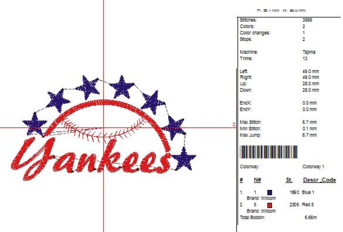 Yankees Machine Embroidery Design, This is Not a Real Product, These ...