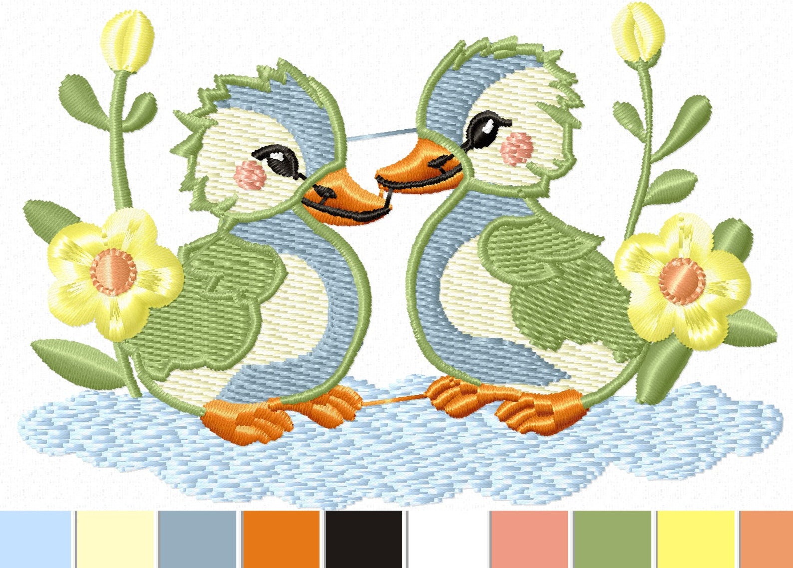 Cute Ducklings Machine Embroidery Design (digital Files) - Etsy